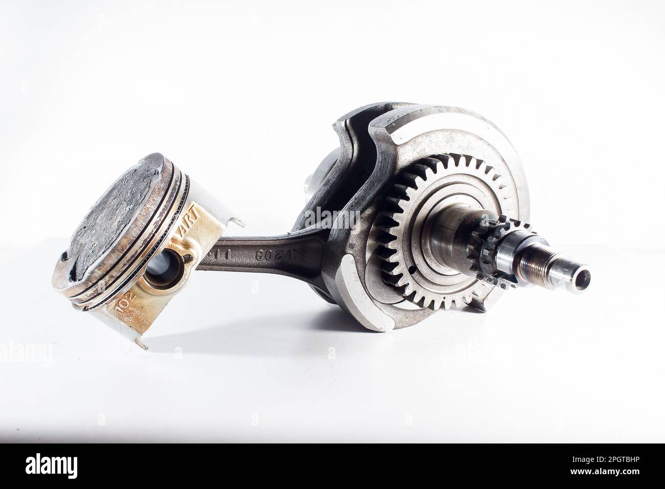 Old motorcycle spare parts on a white background. Motorcycle parts that ...