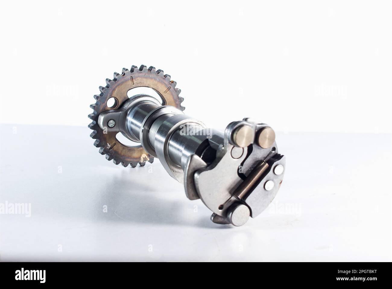 Old motorcycle spare parts on a white background. Motorcycle parts that ...