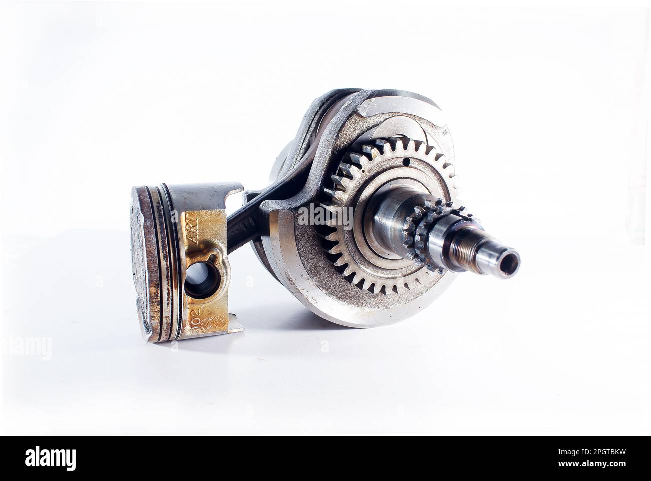 Old motorcycle spare parts on a white background. Motorcycle parts that ...