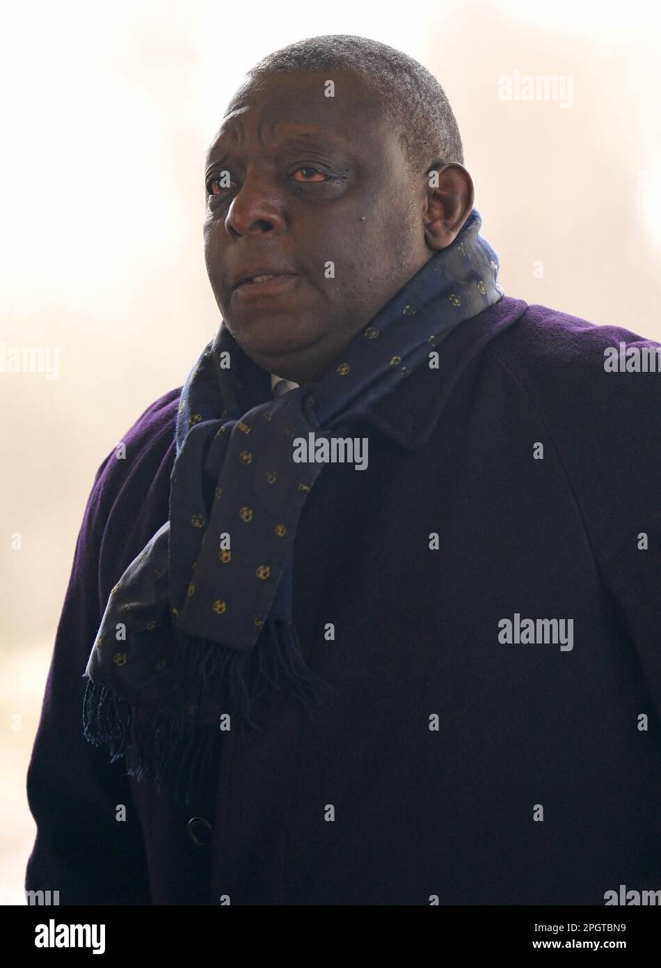 Garth Crooks arrives ahead of a funeral service for sport commentator ...