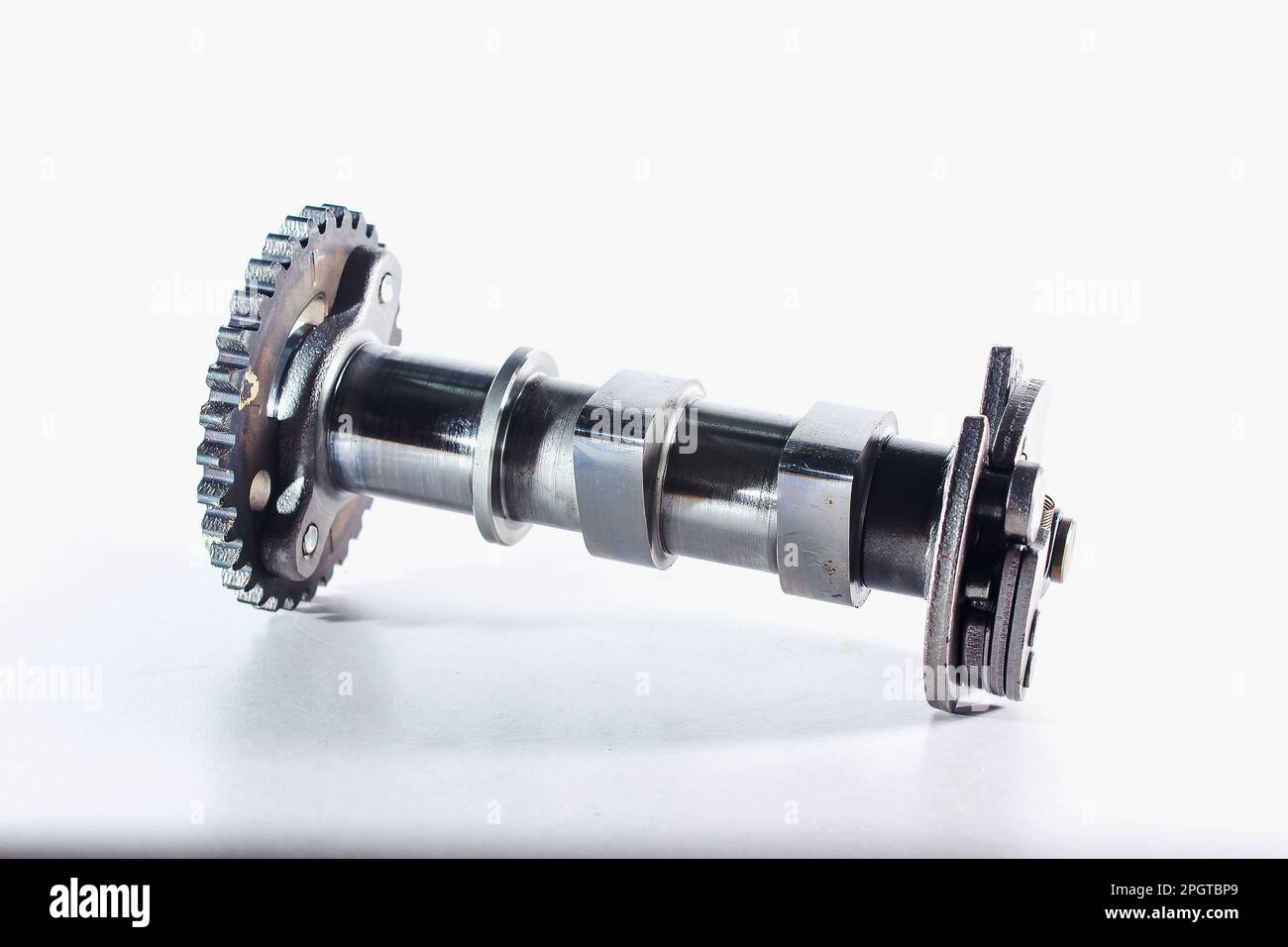 Old motorcycle spare parts on a white background. Motorcycle parts that ...