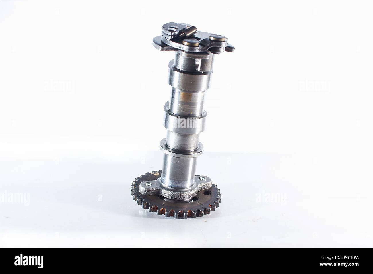 Old motorcycle spare parts on a white background. Motorcycle parts that ...