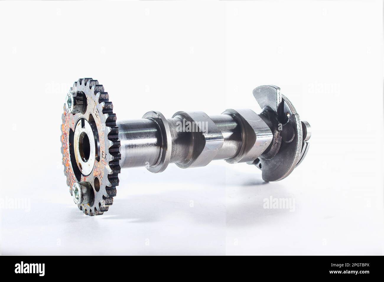 Old motorcycle spare parts on a white background. Motorcycle parts that ...