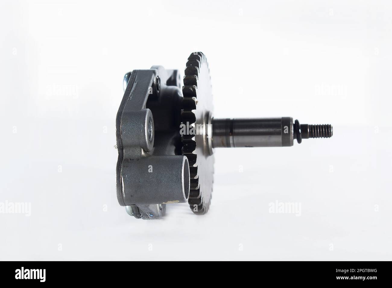 Old motorcycle spare parts on a white background. Motorcycle parts that ...