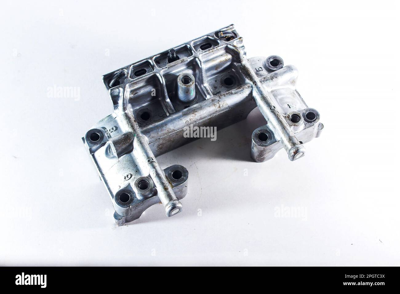 Old motorcycle spare parts on a white background. Motorcycle parts that ...