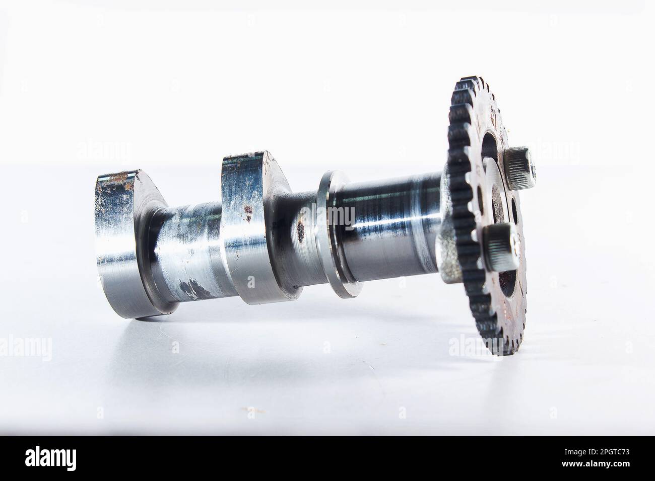 Old motorcycle spare parts on a white background. Motorcycle parts that ...