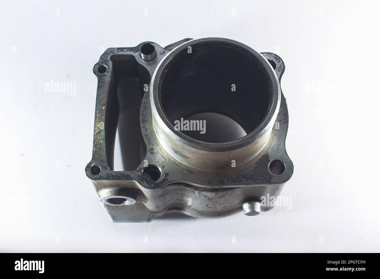 Old motorcycle spare parts on a white background. Motorcycle parts that ...