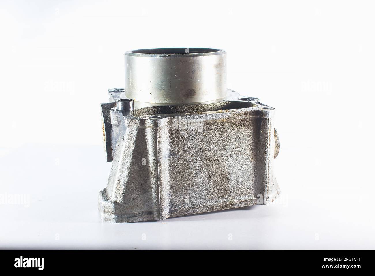 Old motorcycle spare parts on a white background. Motorcycle parts that ...