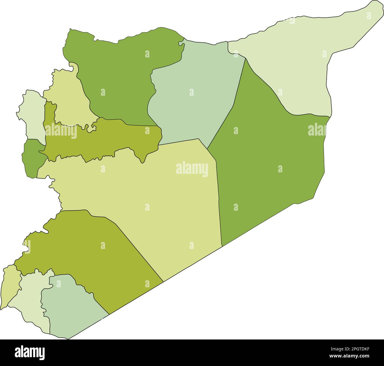 Highly detailed editable political map with separated layers. Syria ...