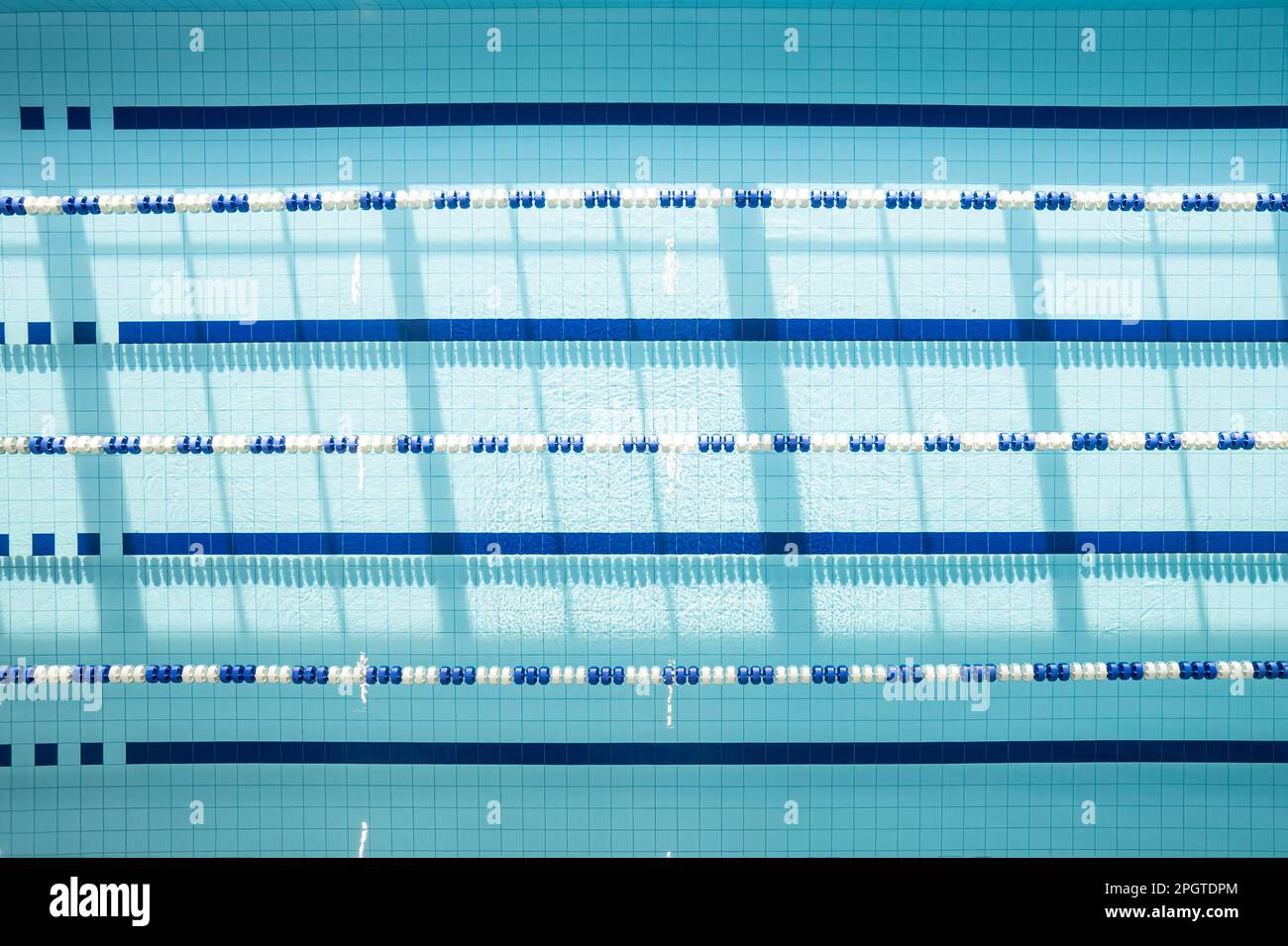 Top View, Bird Eye View of Blue Swimming Pool without people. Swimming ...