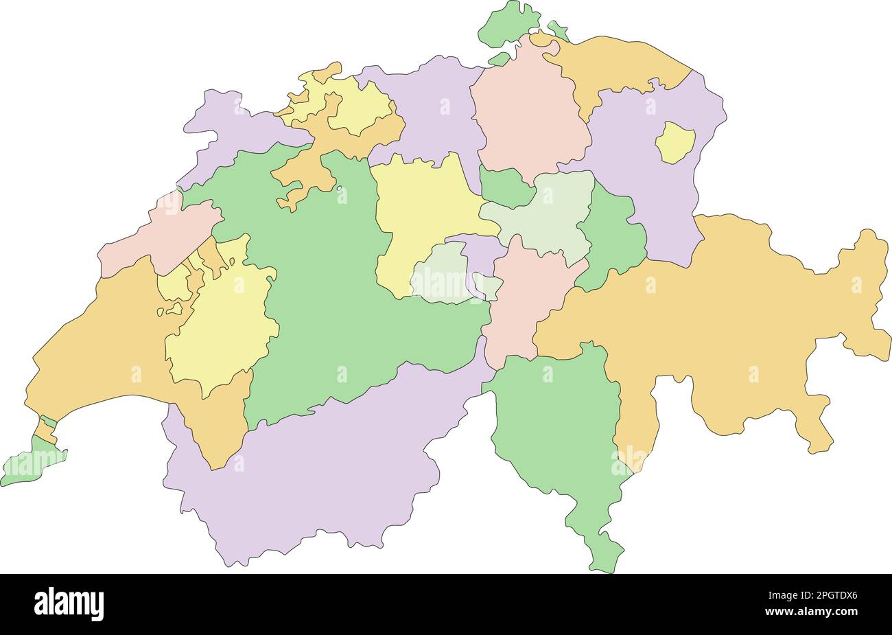 Switzerland - Highly detailed, editable political map Stock Vector ...