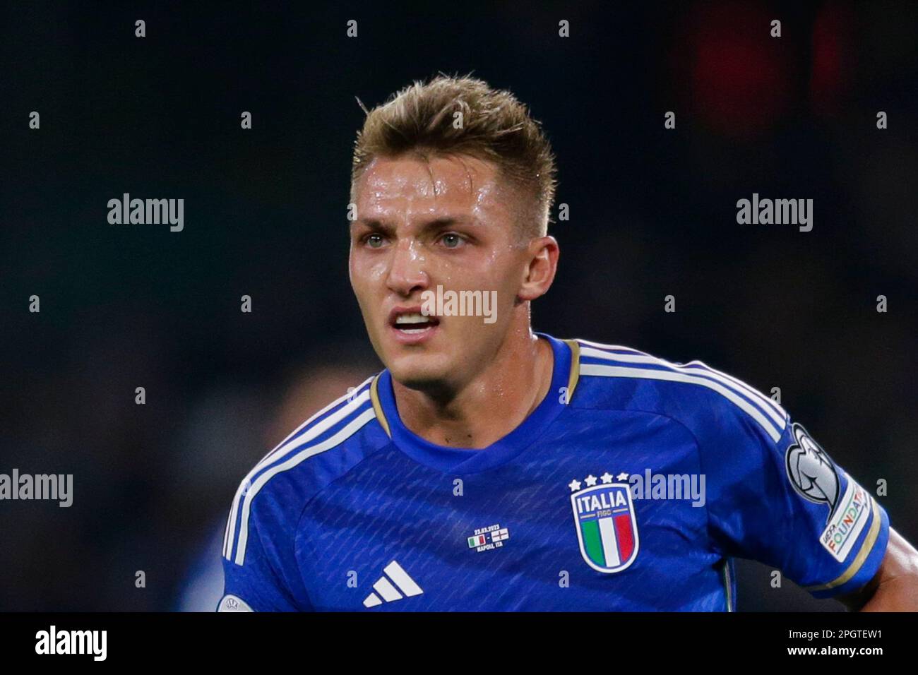 Italian's forward Mateo Retegui (Tigre) looks during European ...