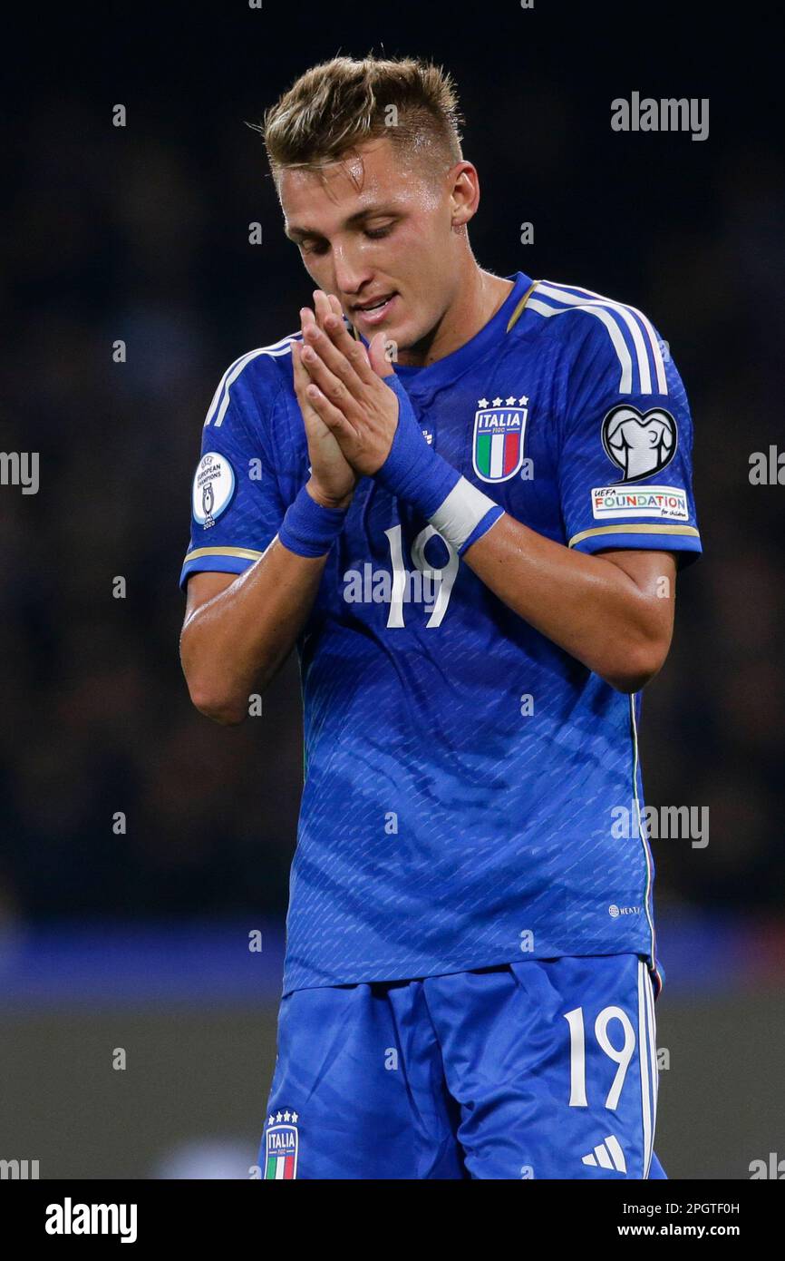 Italian's forward Mateo Retegui (Tigre) gesticulate during European ...