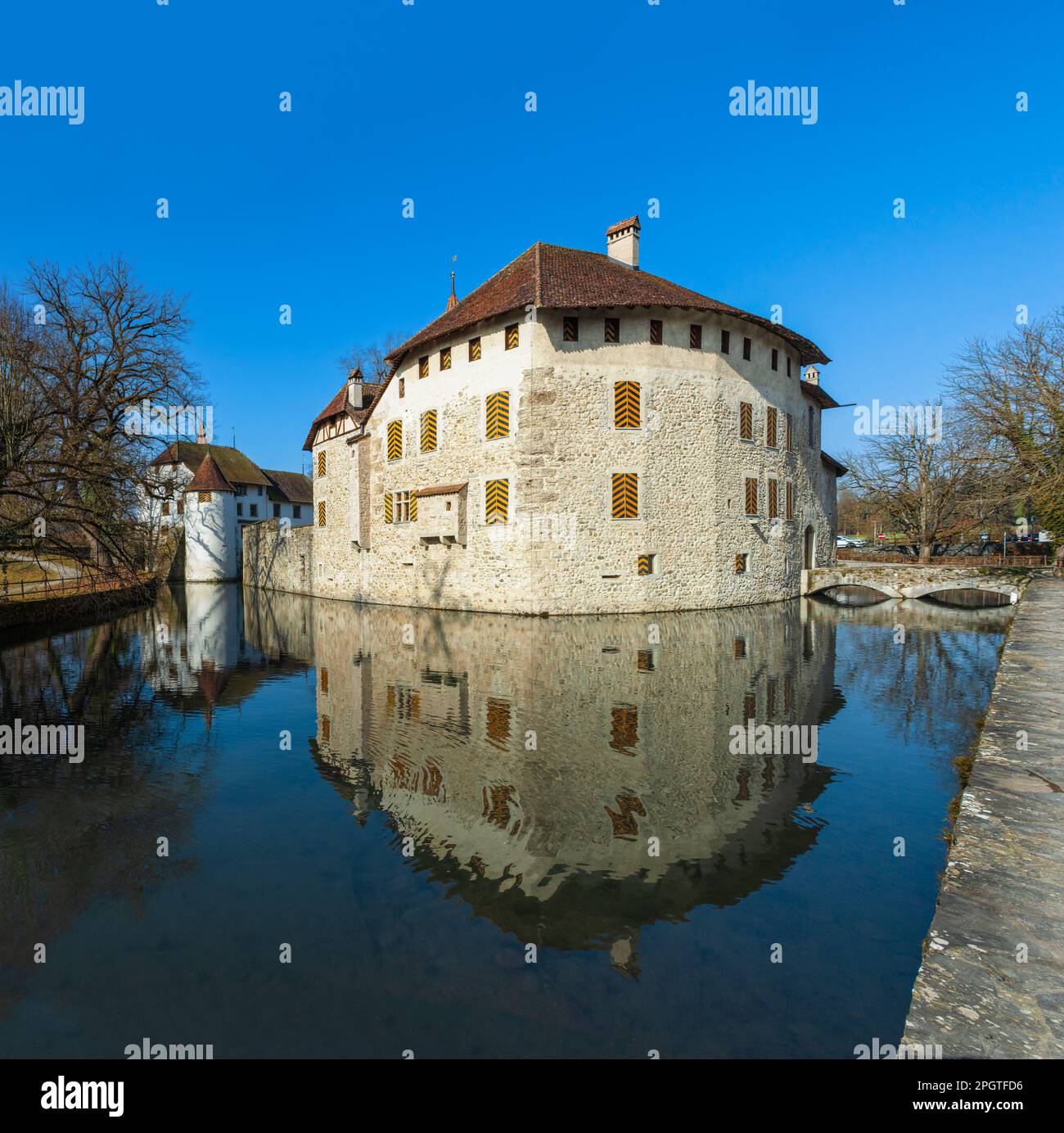 Hallwyl Castle in the municipality of Seengen, canton Aargau, is one of ...