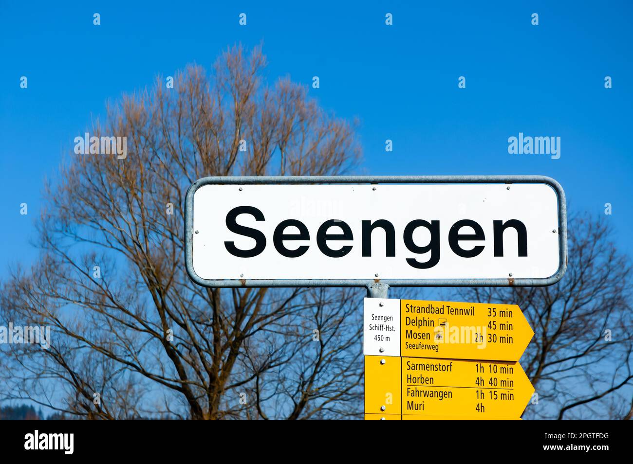 Seengen, Switzerland - February 23, 2023: Seengen is a municipality in ...