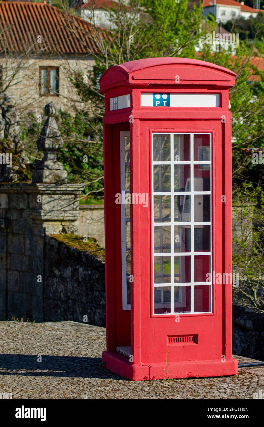 Montalegre, Portugal 10-03-2022: old telephone booth in Portugal Stock ...