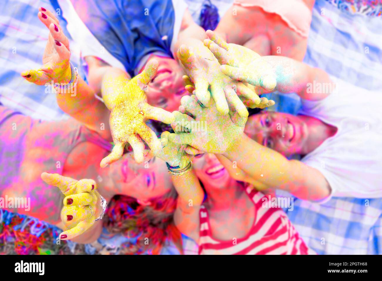 Female hands color circle painted hi-res stock photography and images ...