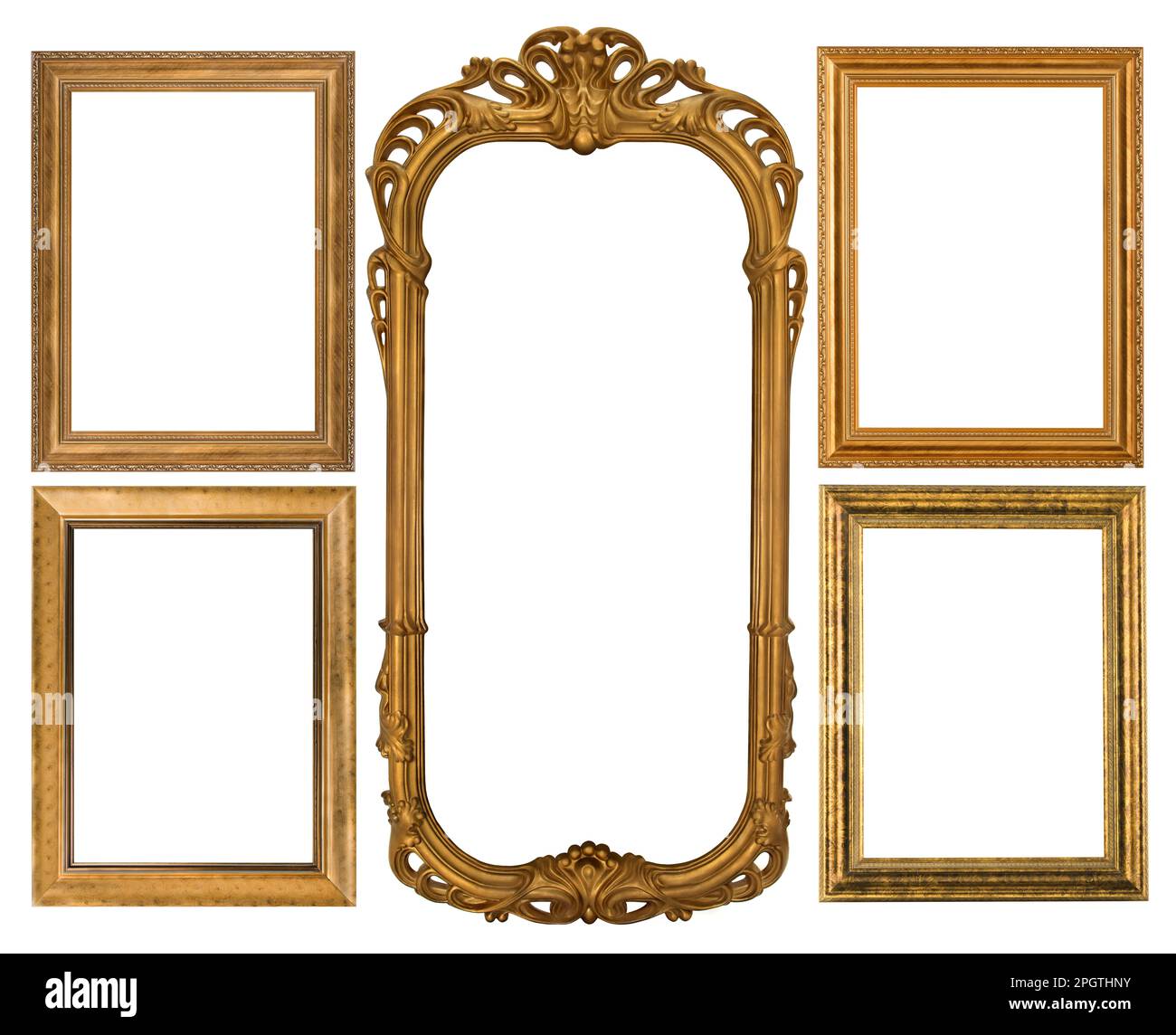An illustration of different shaped antique frames, isolated on white ...