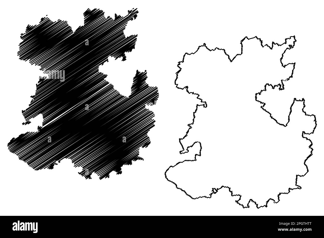 Shropshire vector map Black and White Stock Photos & Images - Alamy