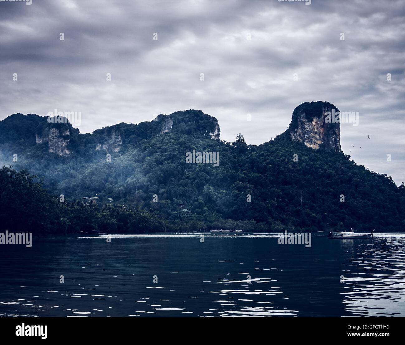 Secluded coastal area with cliffs and forestation Stock Photo - Alamy