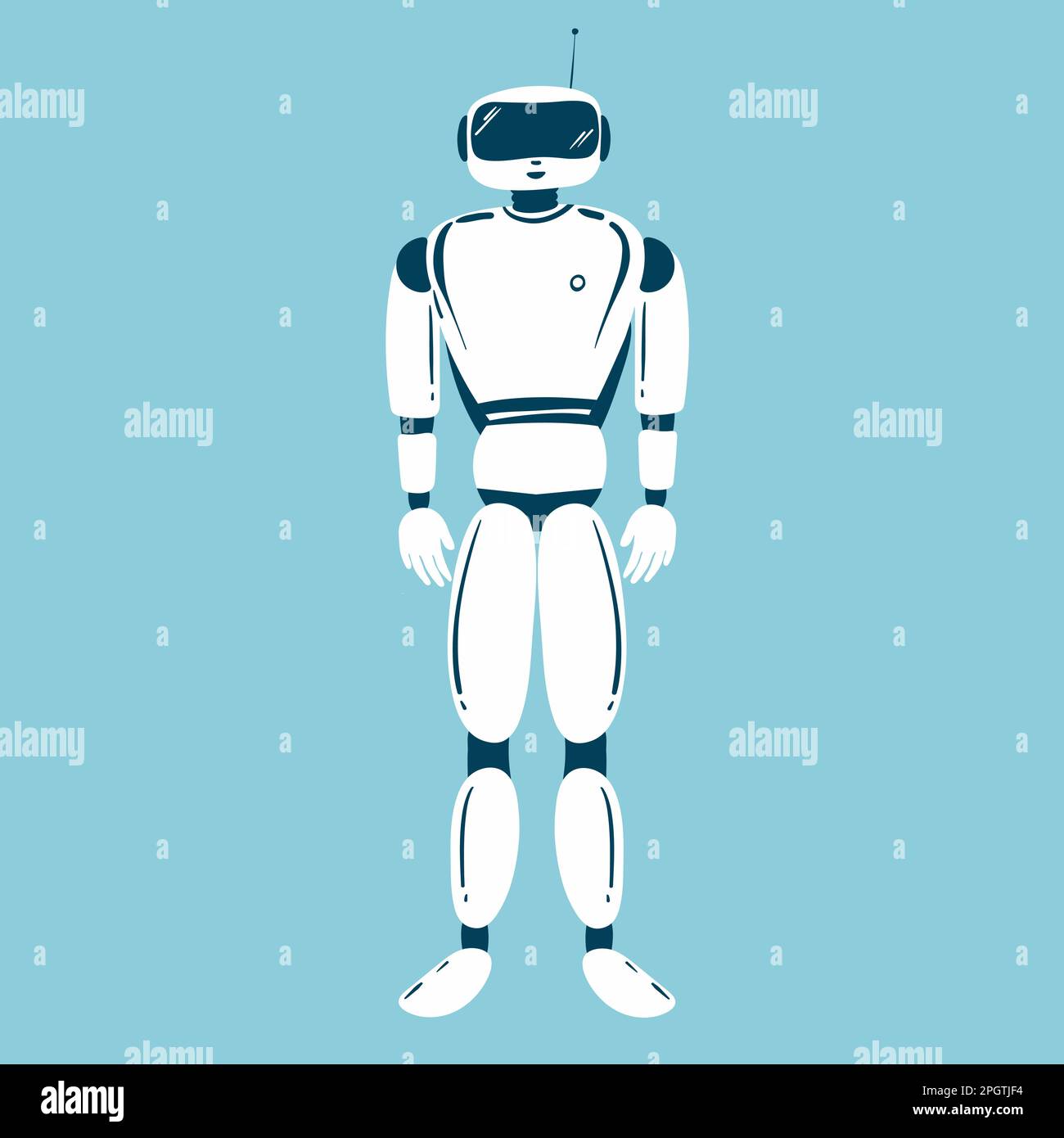 Alien robots, future technology cartoon characters. Robotic life forms ...