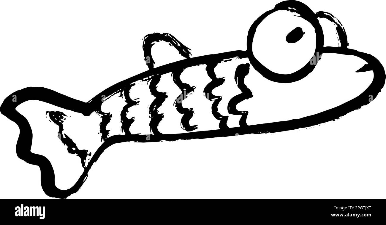 Artwork Dry Brush Ink Fish Print Stock Vector Image & Art - Alamy