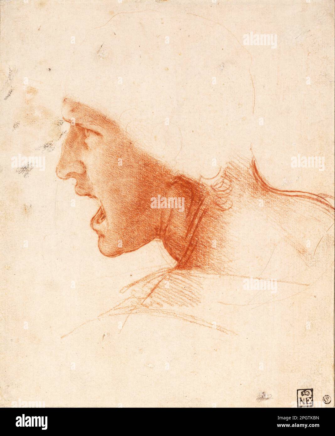 Étude de la tête d'un soldat pour La Bataile d'Angiari from 1504 until ...