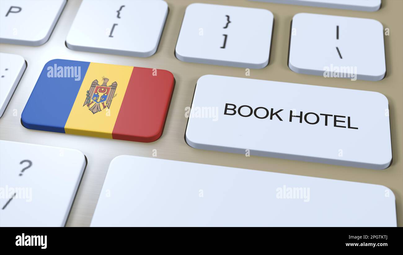 Book hotel in Moldova with website online. Button on computer keyboard ...