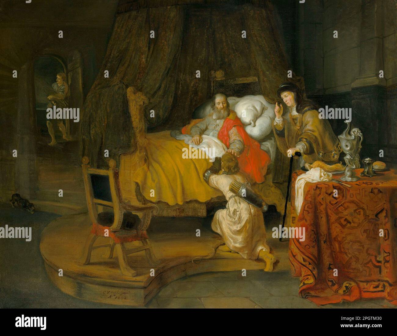 Isaac Blessing Jacob 1642 ( 1,00 x 1,28 cm ) - Gerbrand van den ...