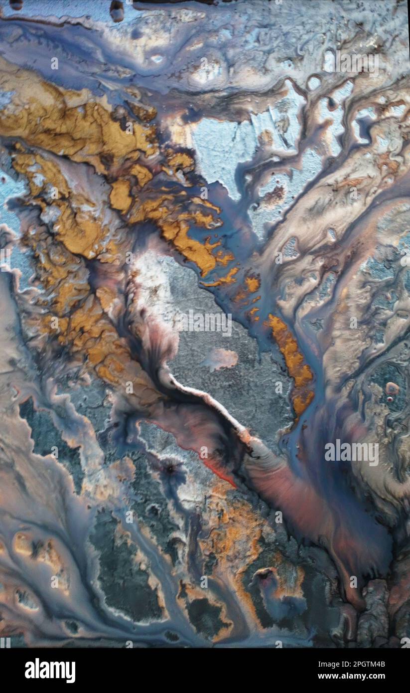 DAILY ABSTRACT. PAINTING EXPRESSING AERIAL VIEW OF RARE EARTH ELEMENTS ...