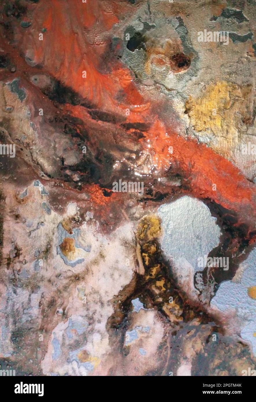 DAILY ABSTRACT. PAINTING EXPRESSING AERIAL VIEW OF RARE EARTH ELEMENTS ...