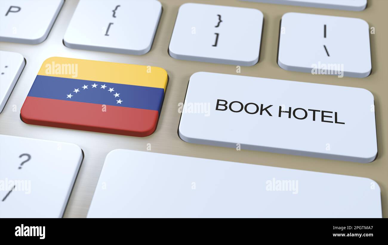 Book hotel in Venezuela with website online. Button on computer ...
