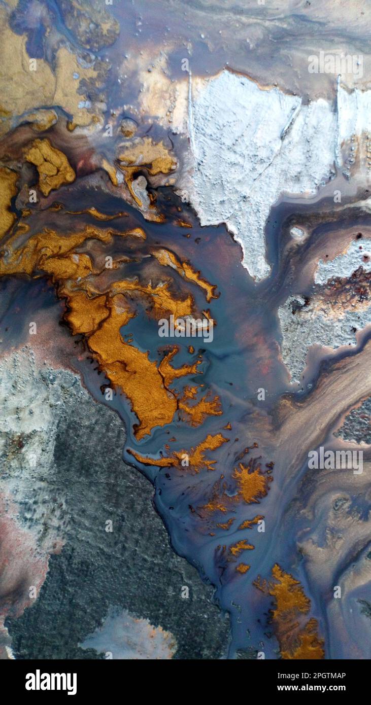 DAILY ABSTRACT. PAINTING EXPRESSING AERIAL VIEW OF RARE EARTH ELEMENTS ...