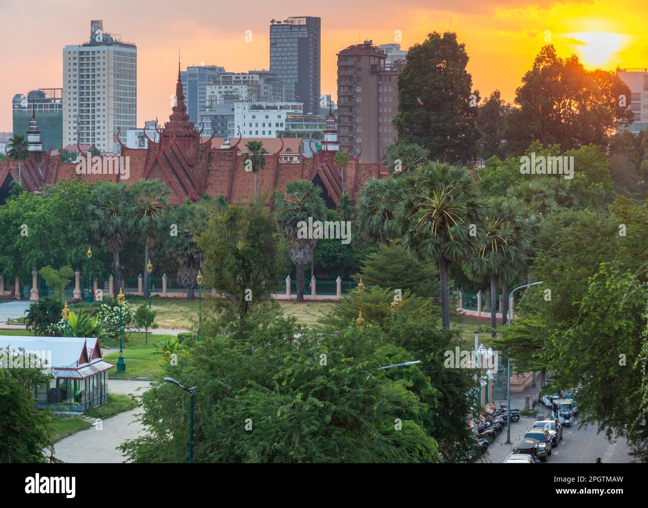 Cityscape,looking west from Riverside,residential and office buildings ...