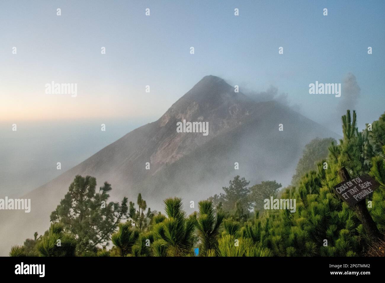 Volcano landscape in Camp in Acatenango Volcano Guatemala Stock Photo ...