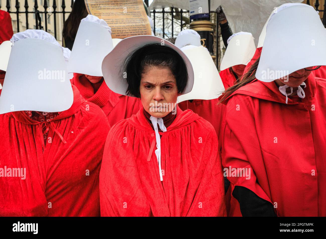 London, UK. 24th Mar, 2023. The handmaidens stop by the Women of WWII ...