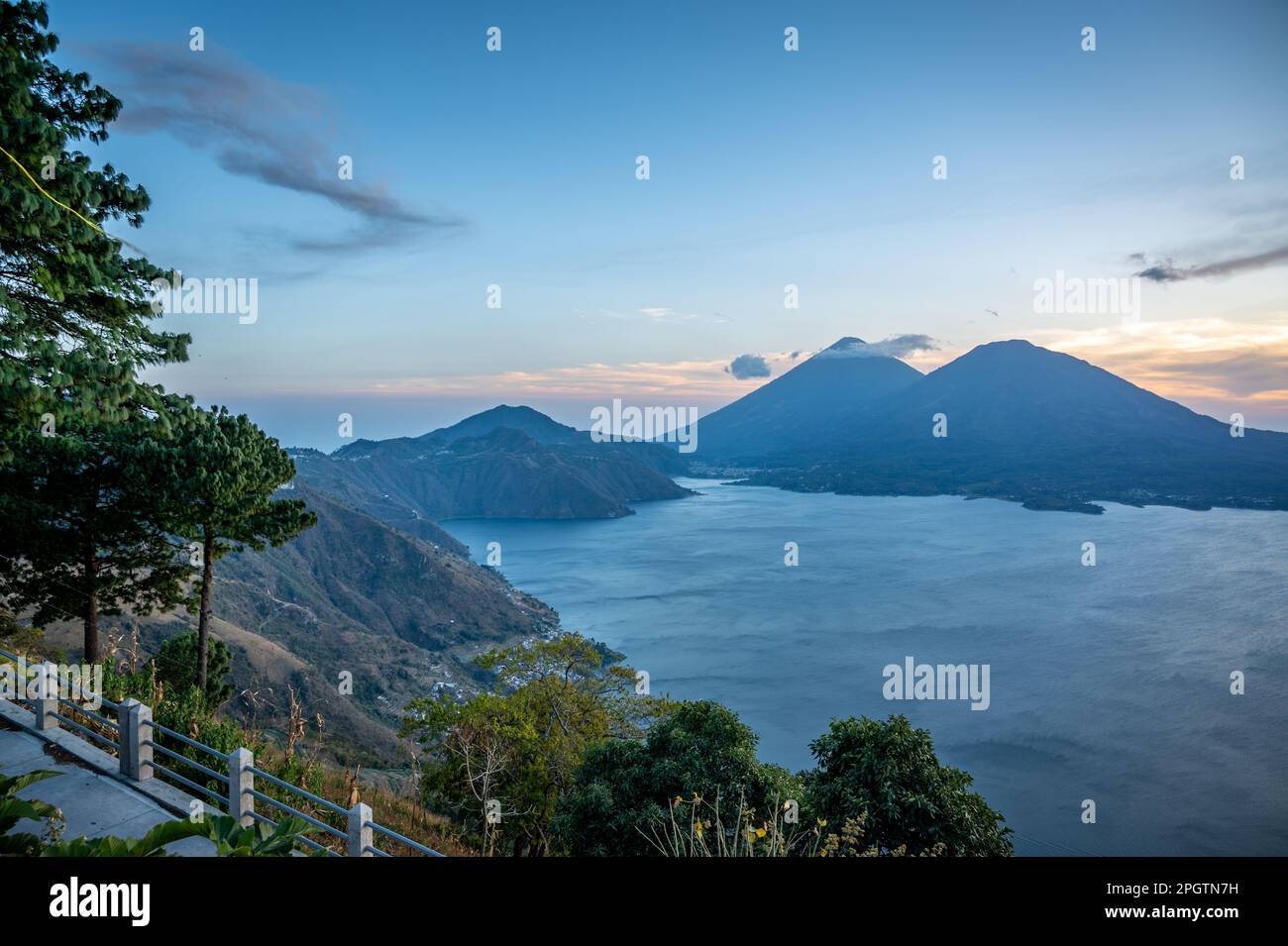 Volcan Atitl‡n landscape in Solol‡ Guatemala Stock Photo - Alamy