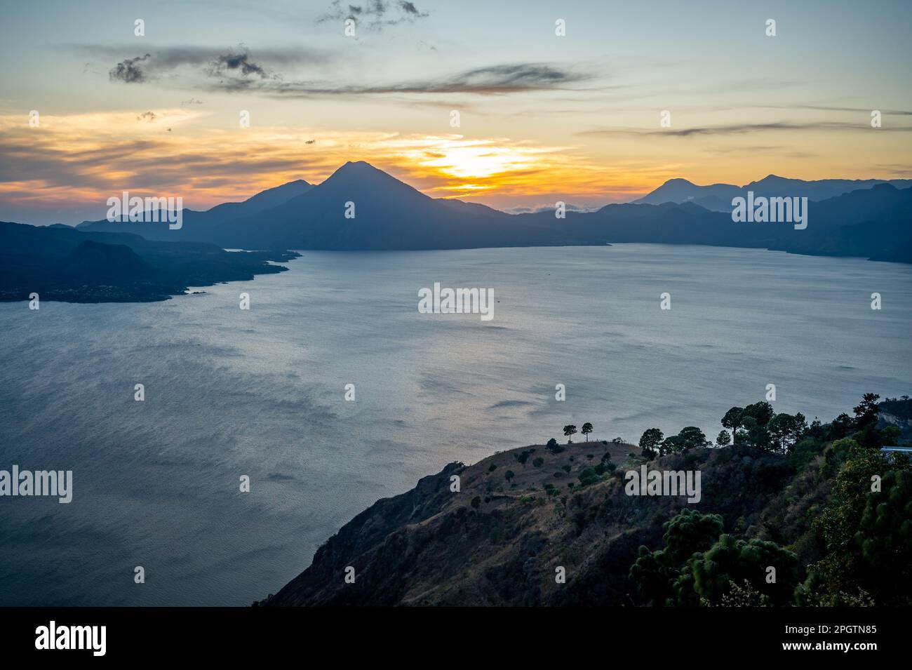 Volcan Atitl‡n landscape in Solol‡ Guatemala Stock Photo - Alamy