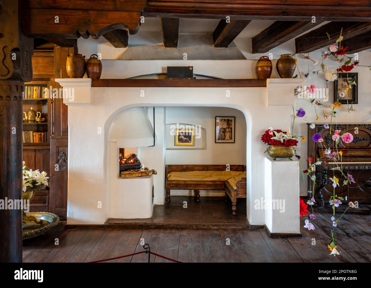 Rooms inside Bran Castle in Transylvania, Romania. The legendary home ...