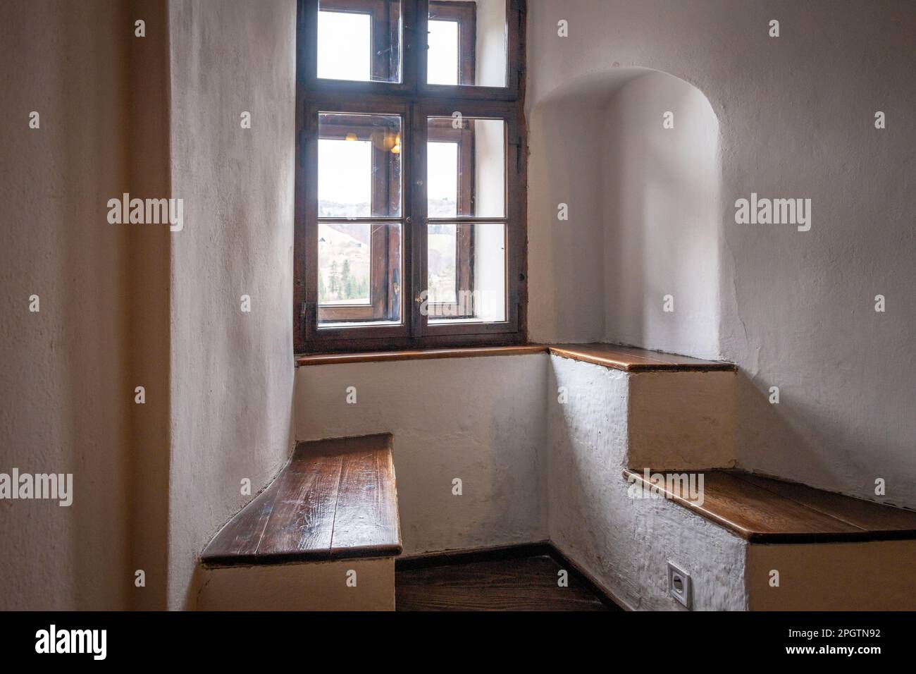 Rooms inside Bran Castle in Transylvania, Romania. The legendary home ...
