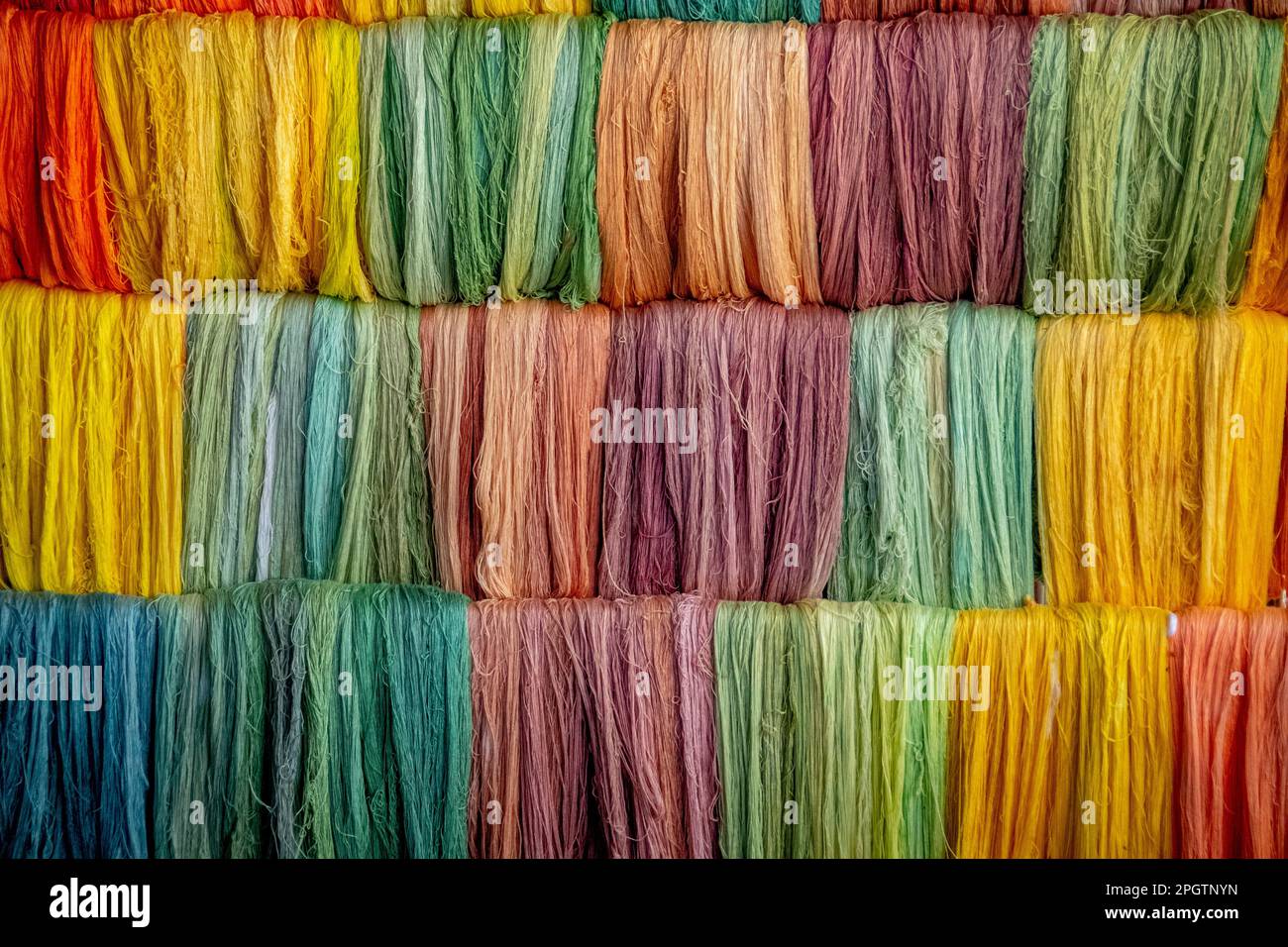 Different color handmade thread from San Juan la Laguna in Guatemala ...