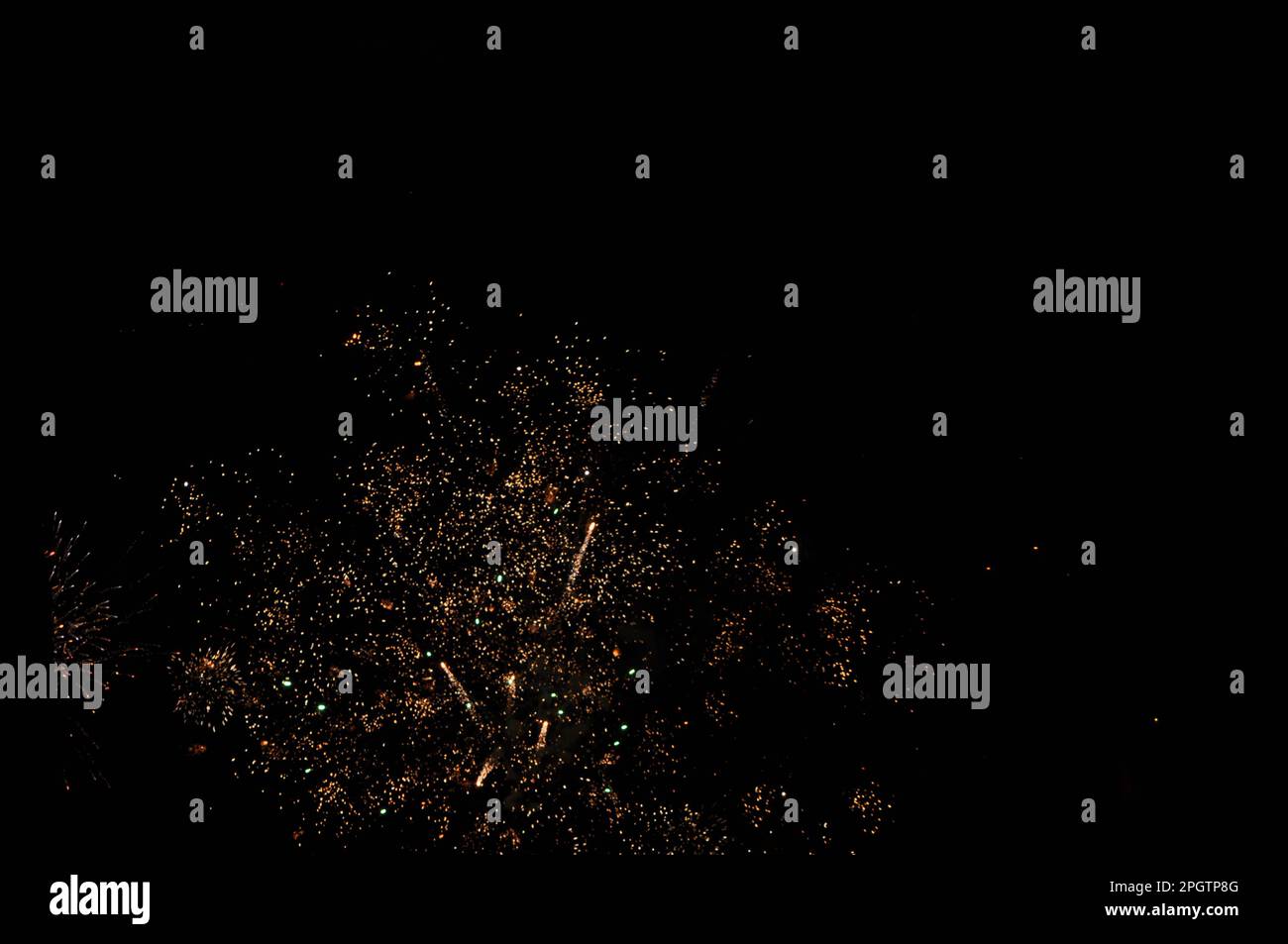 Fireworks in the night sky. New Year's celebration sparkler at night ...