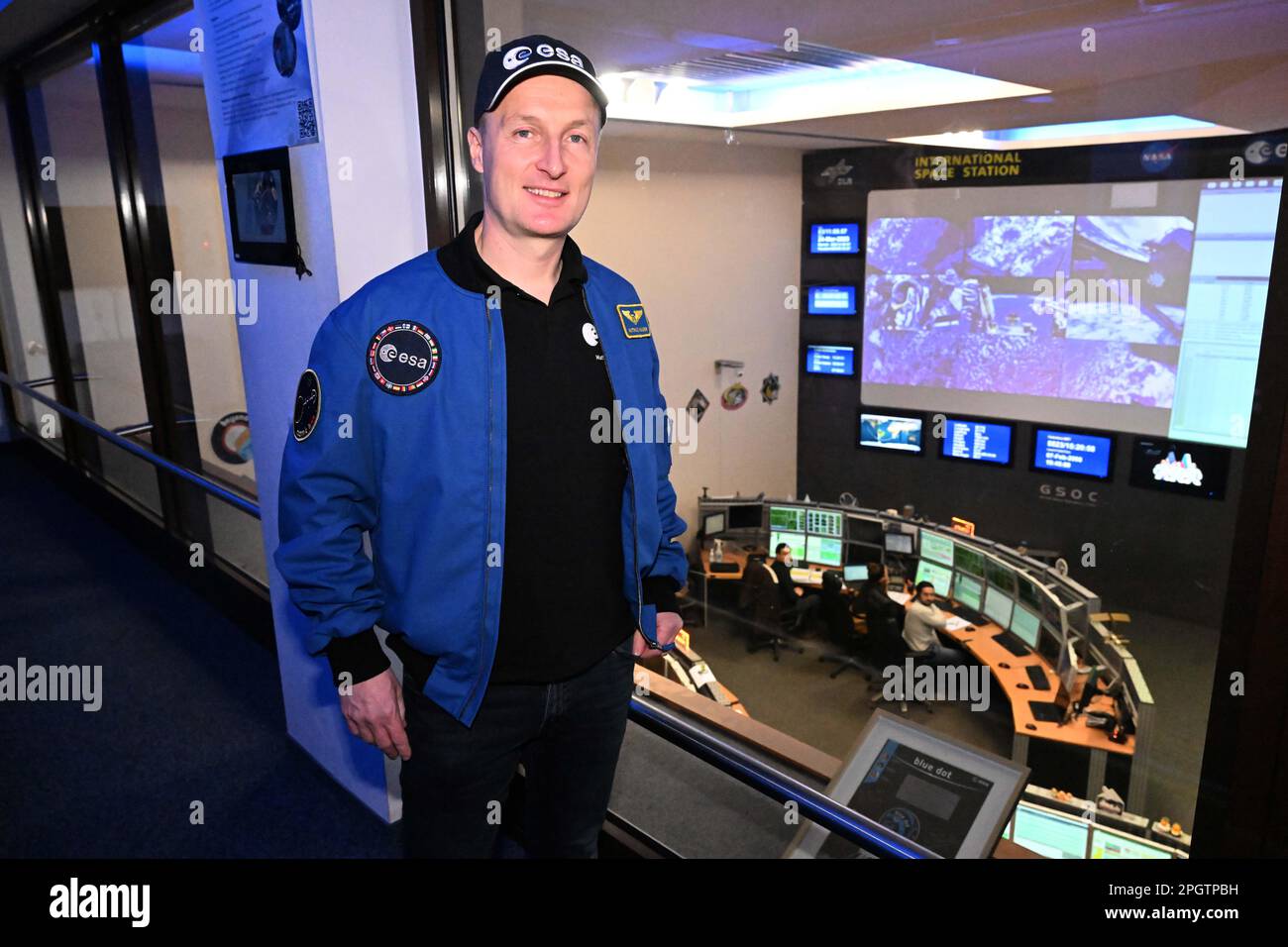 24 March 2023, Bavaria, We§ling: ESA astronaut Matthias Maurer stands ...