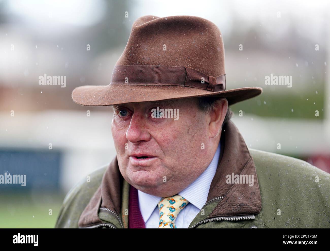 Trainer Nicky Henderson at Newbury Racecourse. Picture date: Friday ...