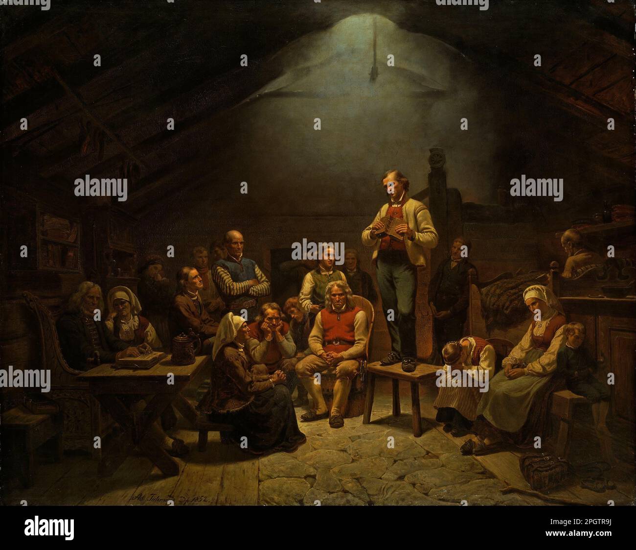 Low Church Devotion 1852 by Adolph Tidemand Stock Photo - Alamy