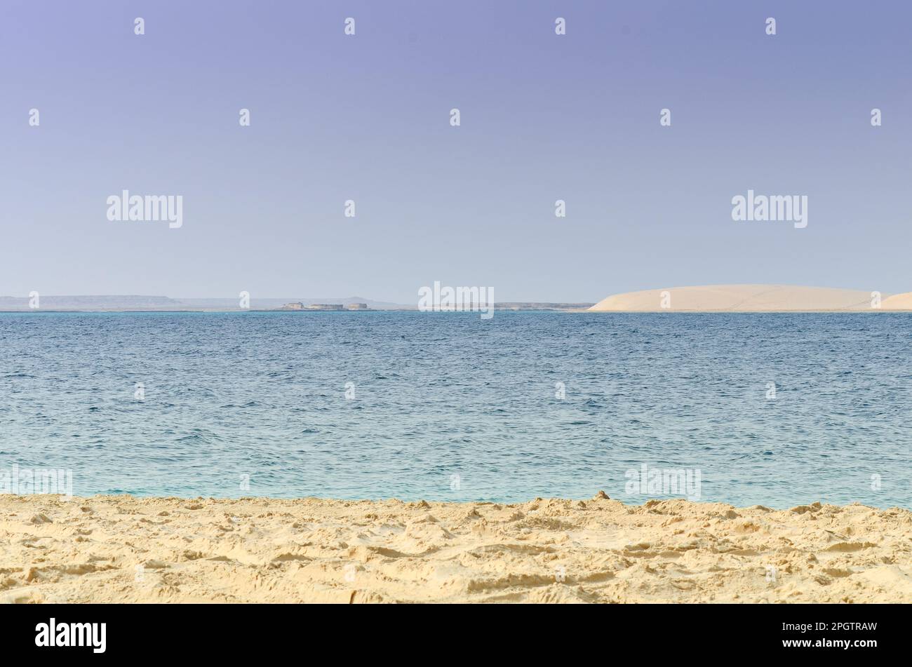 Sand dunes descending into the creek at Al-Adaid Desert in Qatar Stock ...