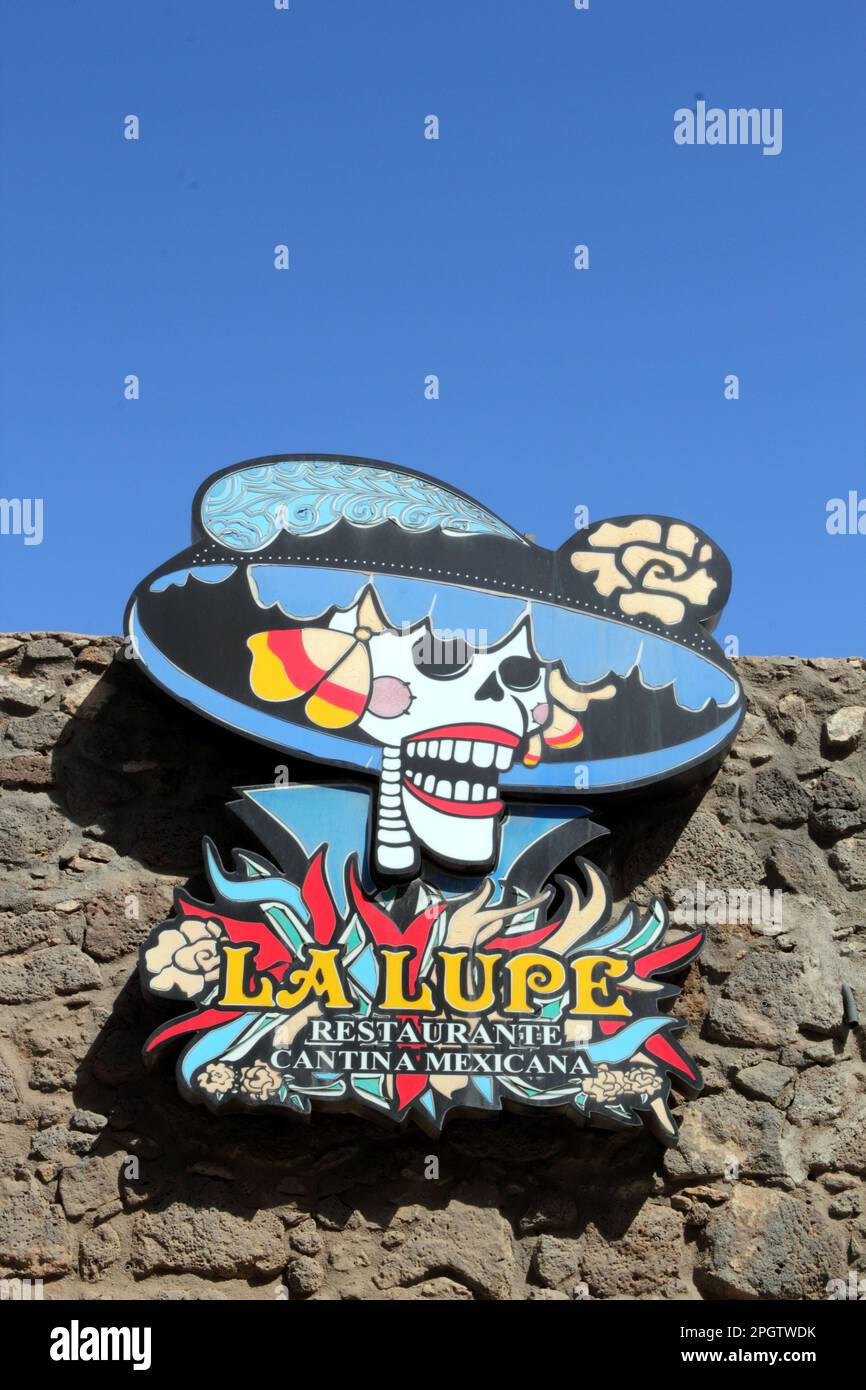 Exterior of La Lupe Mexican café Arrecife Lanzarote Spain Stock Photo ...