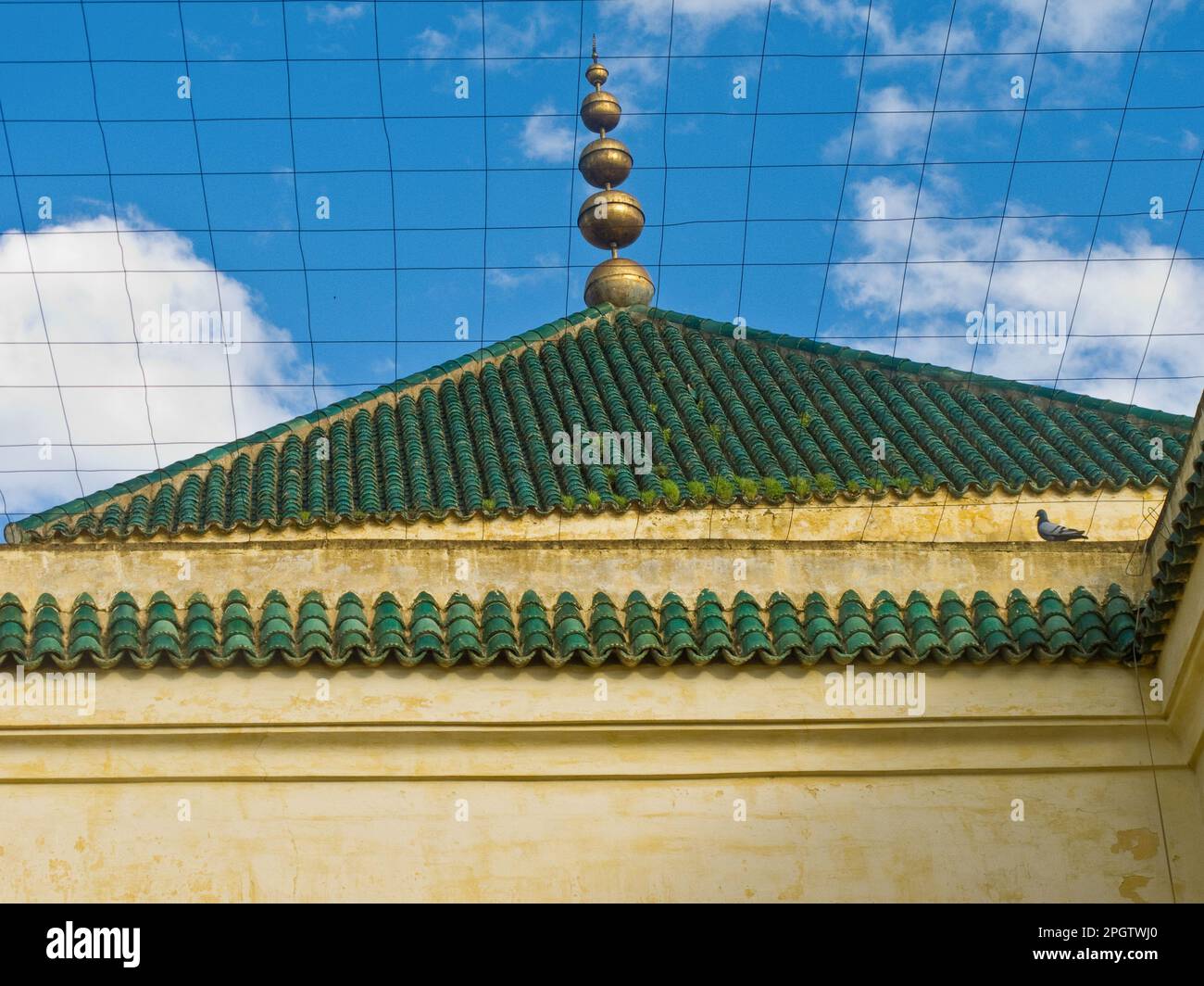 Roof with green tiles, Mausoleum of Moulay Ismail, Meknes, Morocco ...