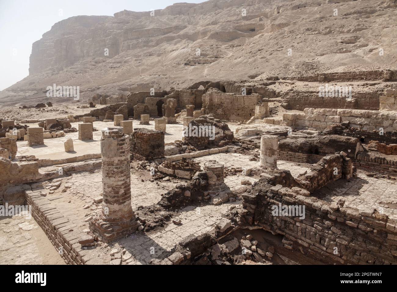 Remains of basilica in the Ptolemaic Temple at Athribis, also known as ...