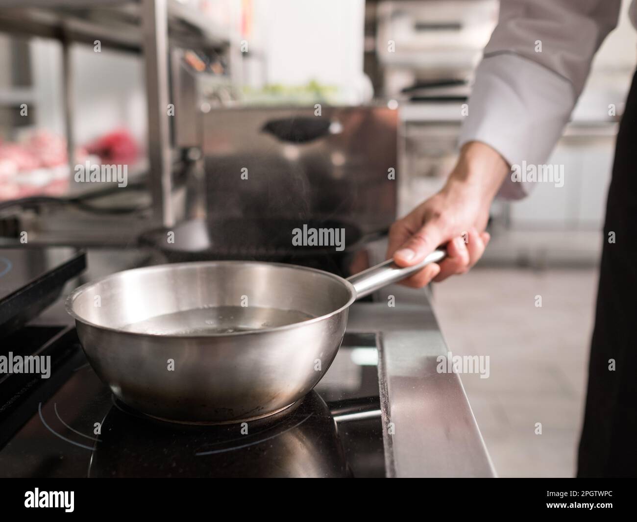 pot kitchen utensils professional restaurant Stock Photo - Alamy
